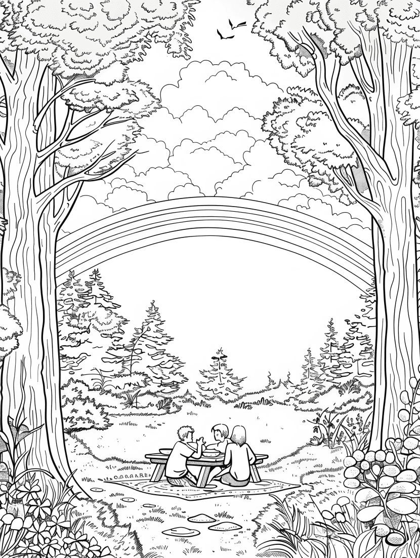 30 Joyful Rainbow Coloring Pages - Brighter Craft