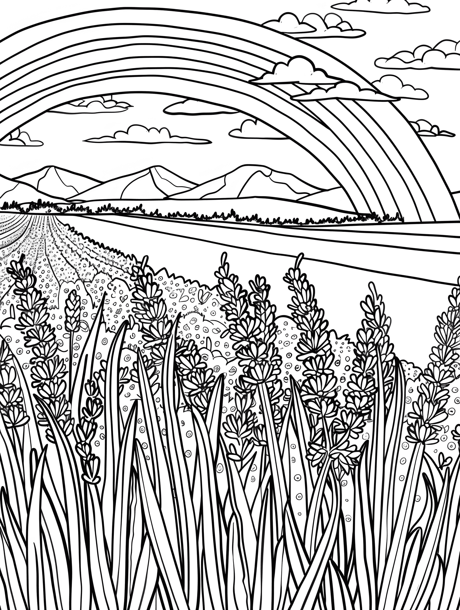 30 Joyful Rainbow Coloring Pages - Brighter Craft