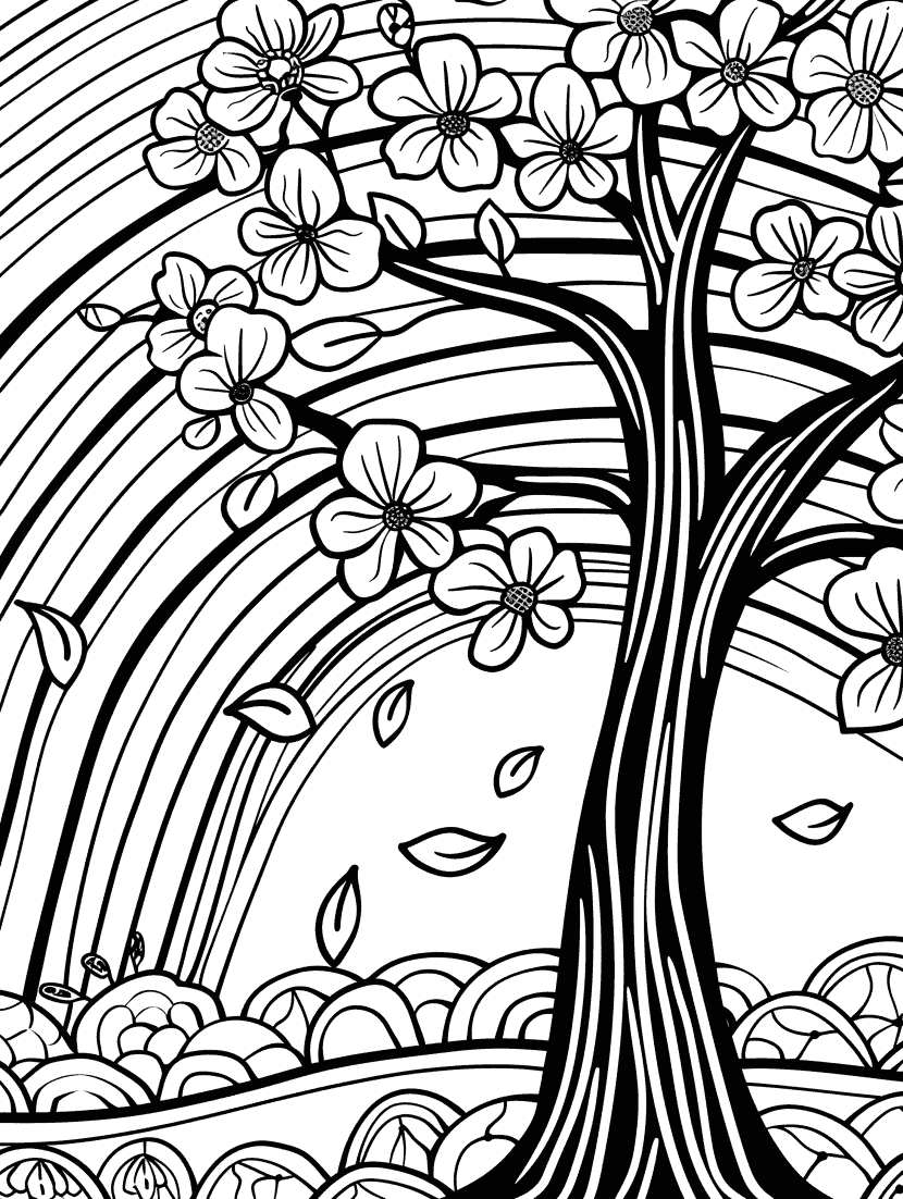 30 Joyful Rainbow Coloring Pages - Brighter Craft