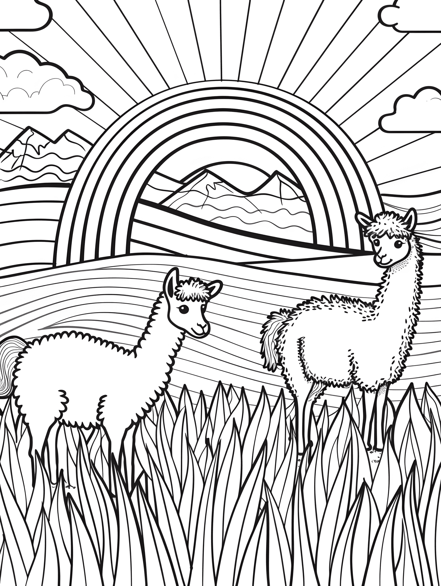 30 Joyful Rainbow Coloring Pages - Brighter Craft