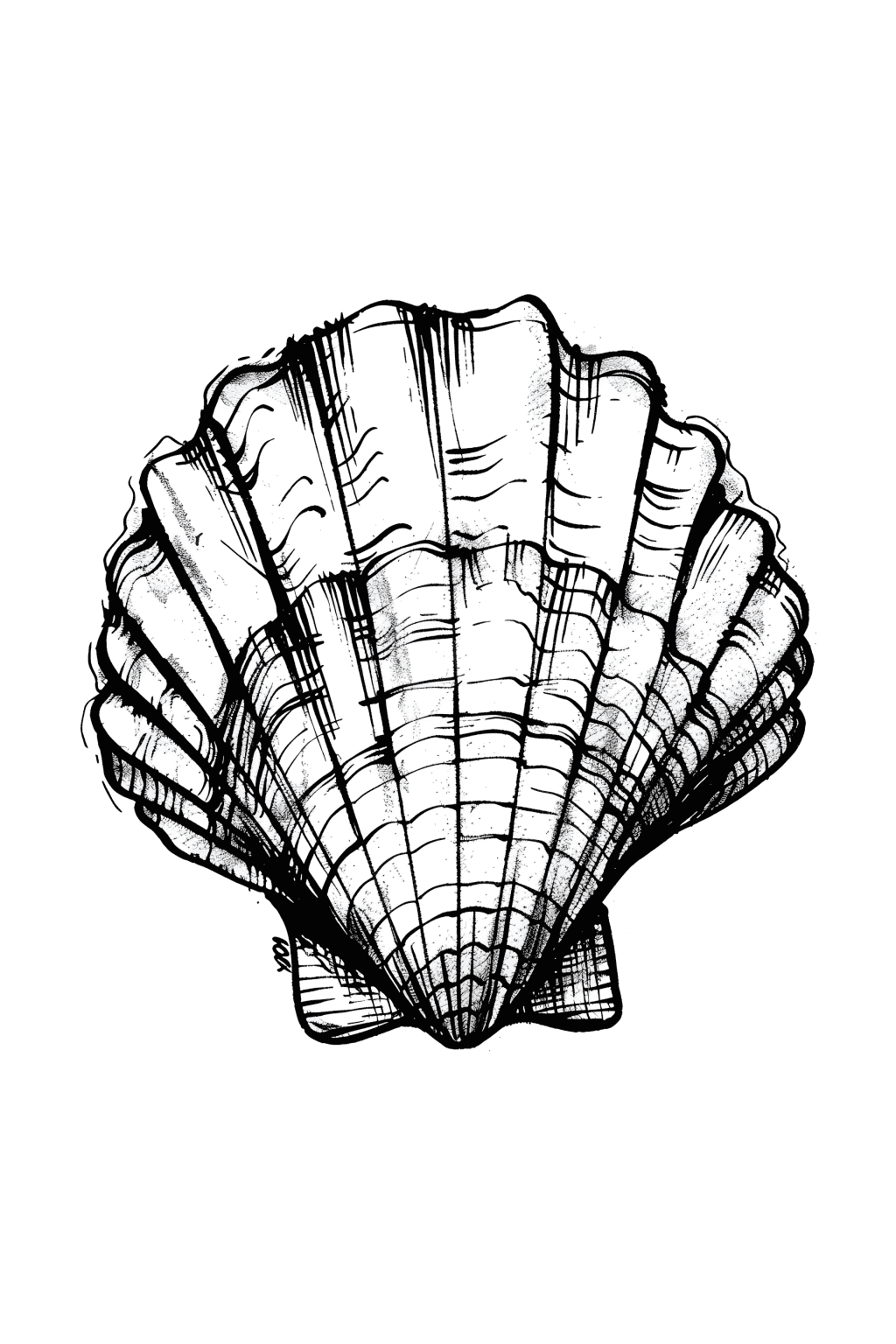 30 Simple Sea Shell Drawing Ideas - Brighter Craft