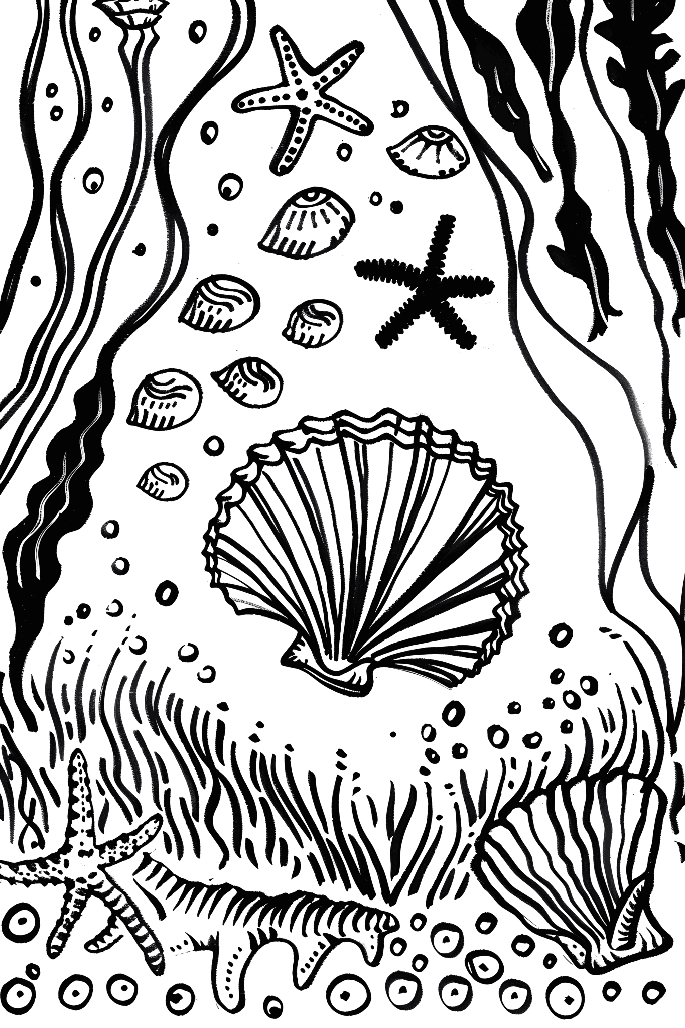 30 Simple Sea Shell Drawing Ideas - Brighter Craft