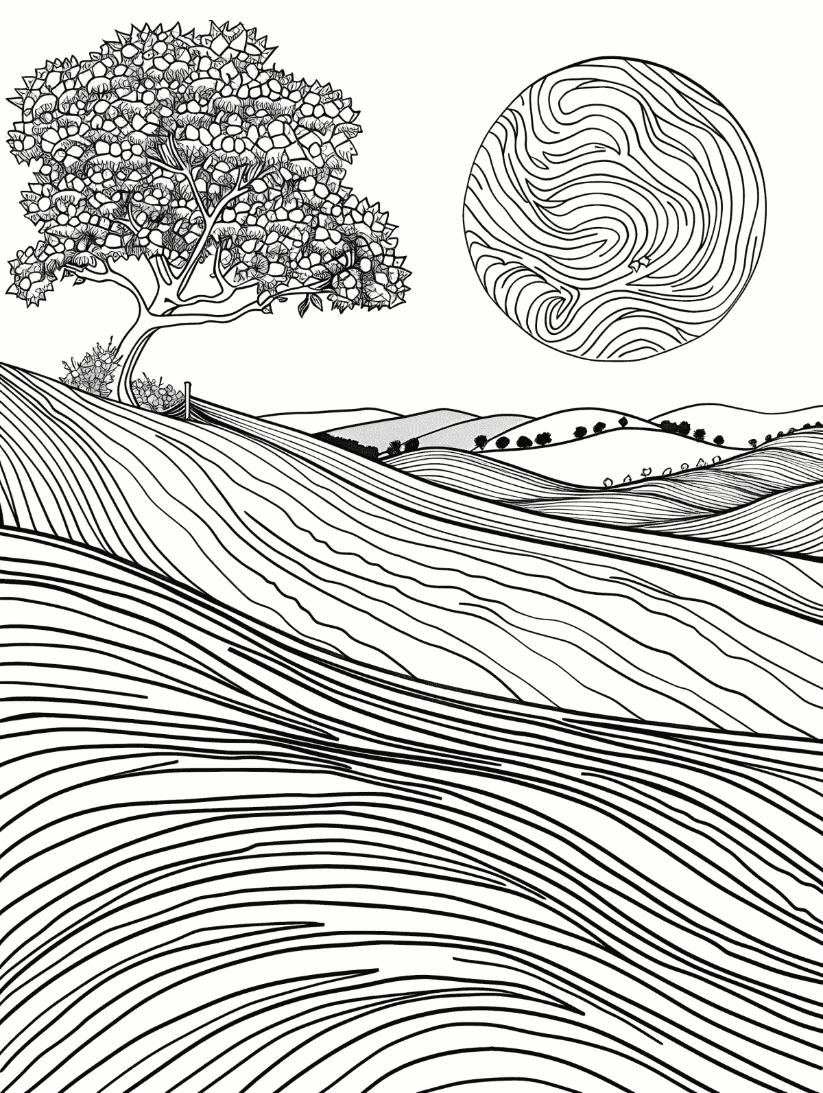30 Beautiful Moon Coloring Pages - Brighter Craft