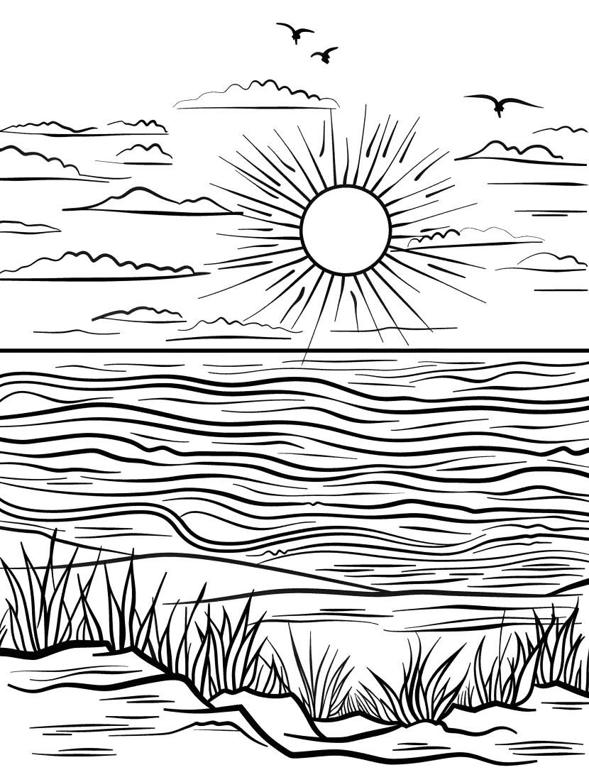 30 Best Beach Coloring Pages - Brighter Craft