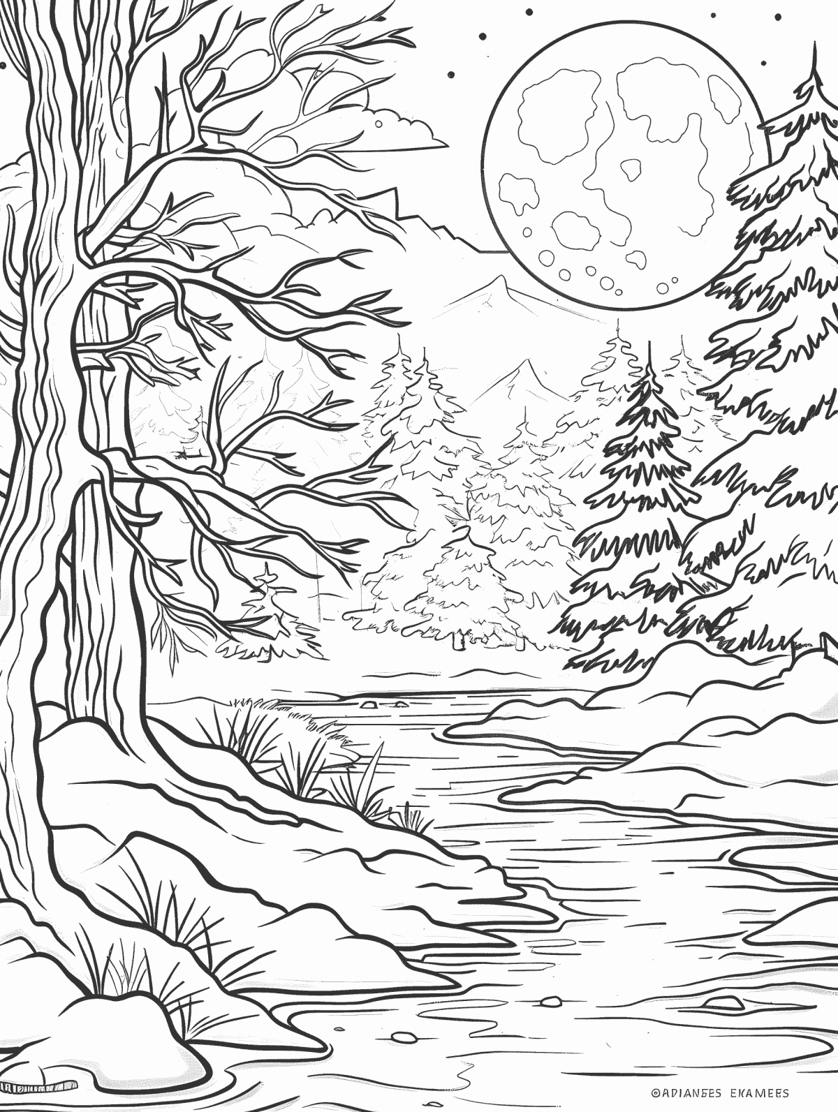 30 Beautiful Moon Coloring Pages - Brighter Craft