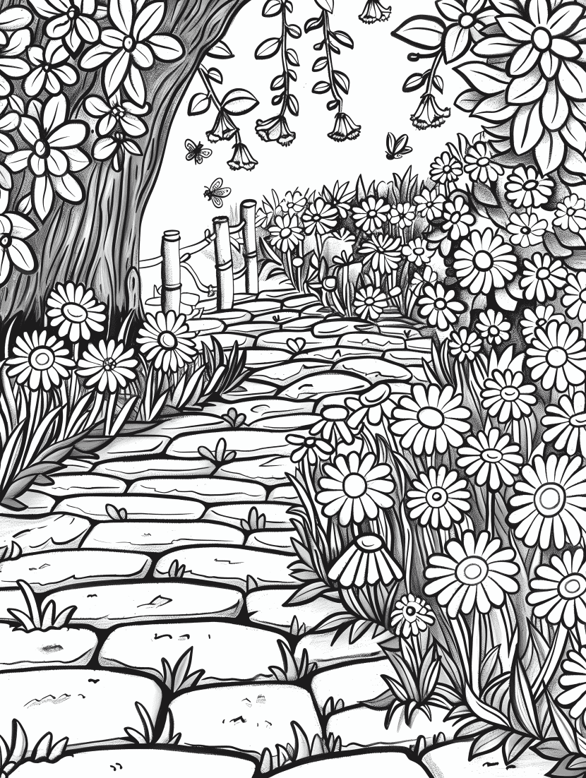 30 Summer Garden Coloring Pages - Brighter Craft