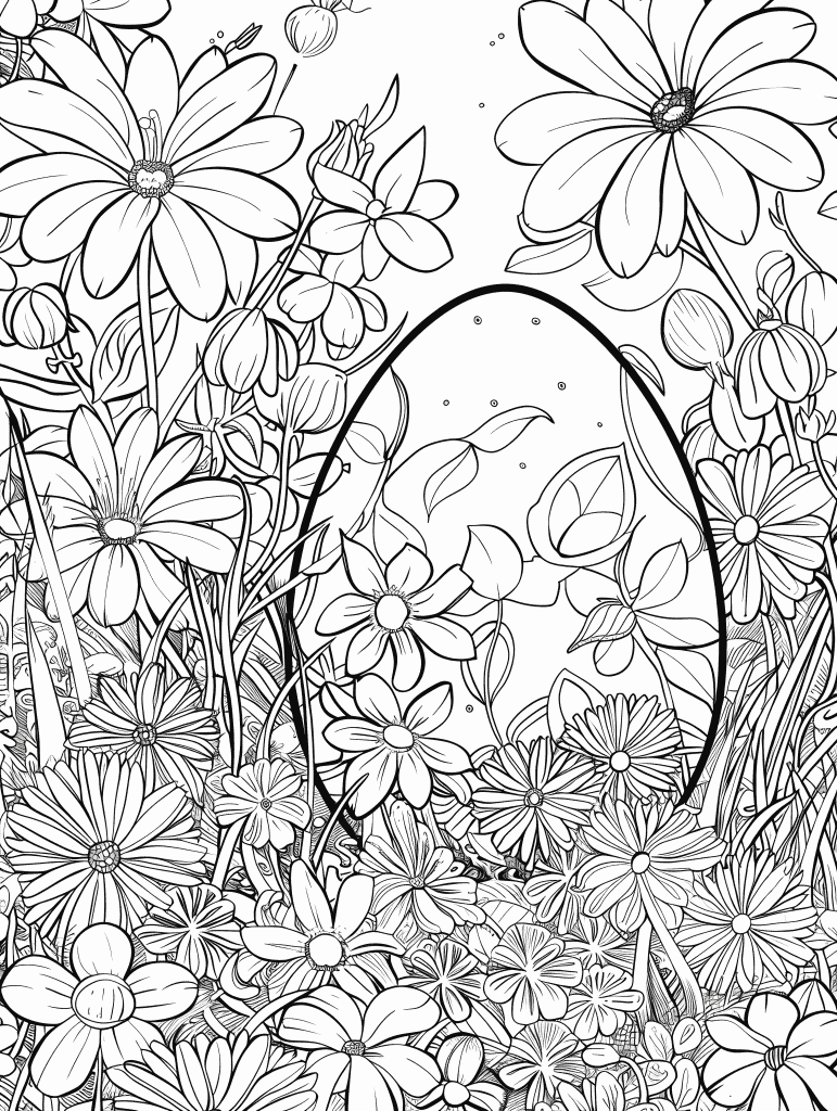 30 Easter Egg Coloring Pages - Brighter Craft