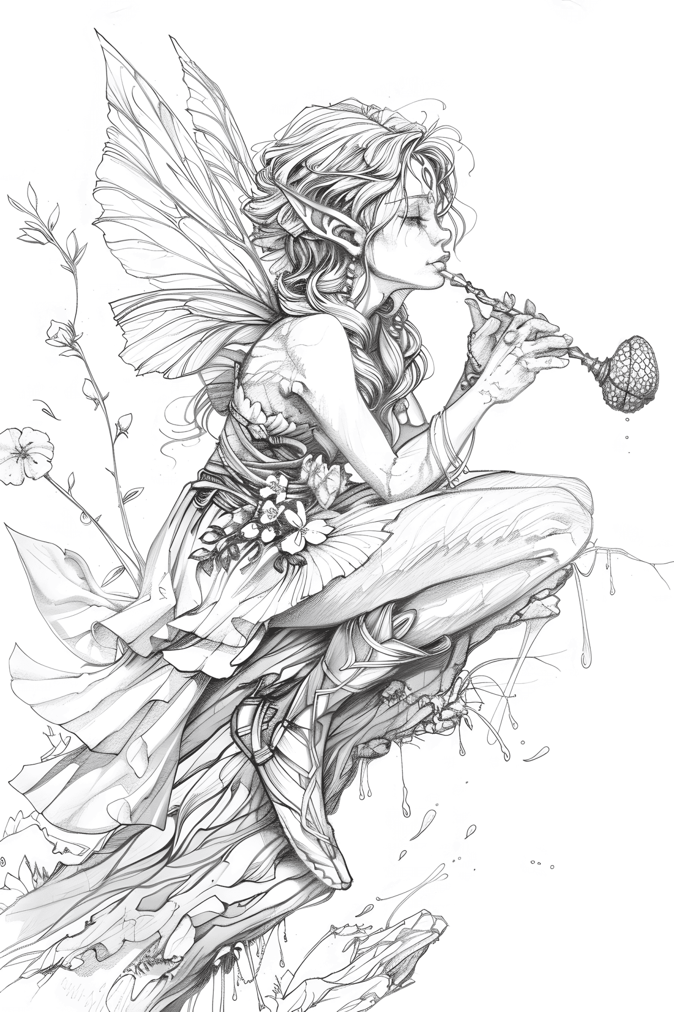 25 Charming Fairy Drawing Ideas - Brighter Craft