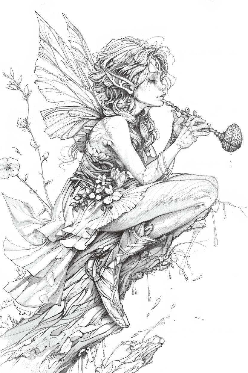 25 Charming Fairy Drawing Ideas - Brighter Craft