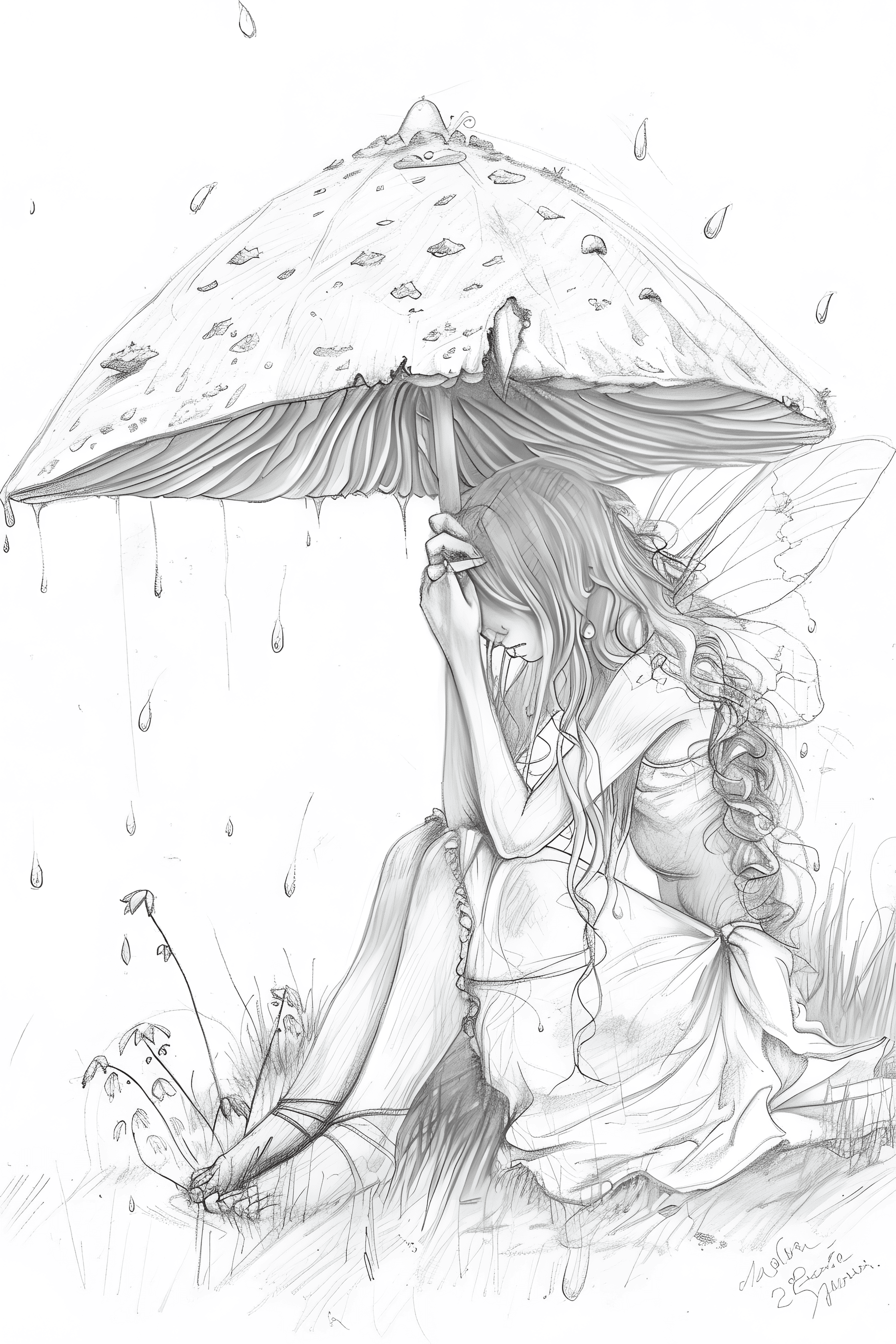 25 Charming Fairy Drawing Ideas - Brighter Craft