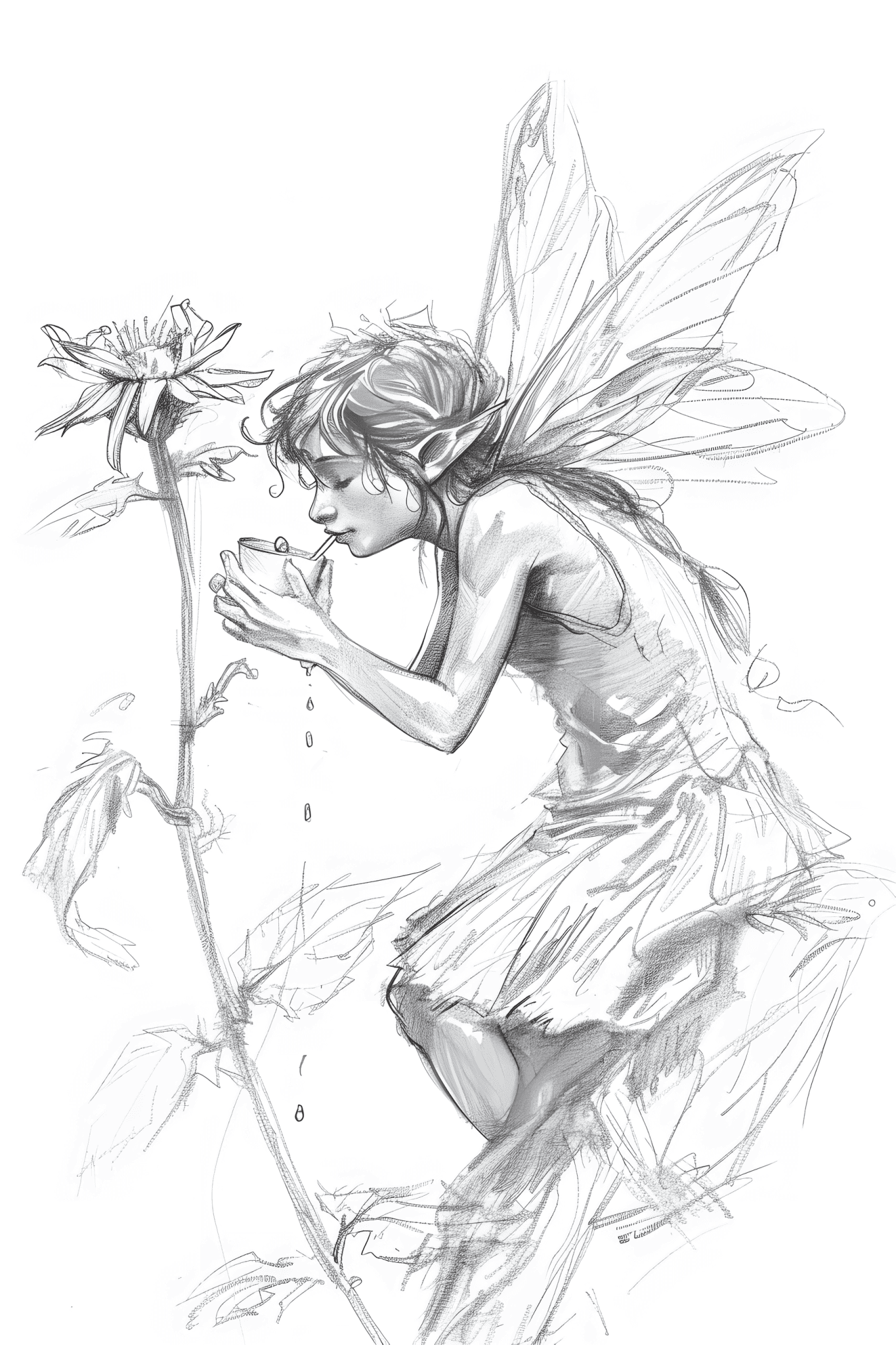 25 Charming Fairy Drawing Ideas - Brighter Craft