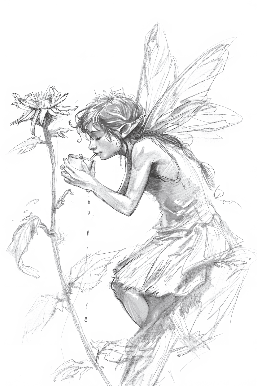 25 Charming Fairy Drawing Ideas - Brighter Craft