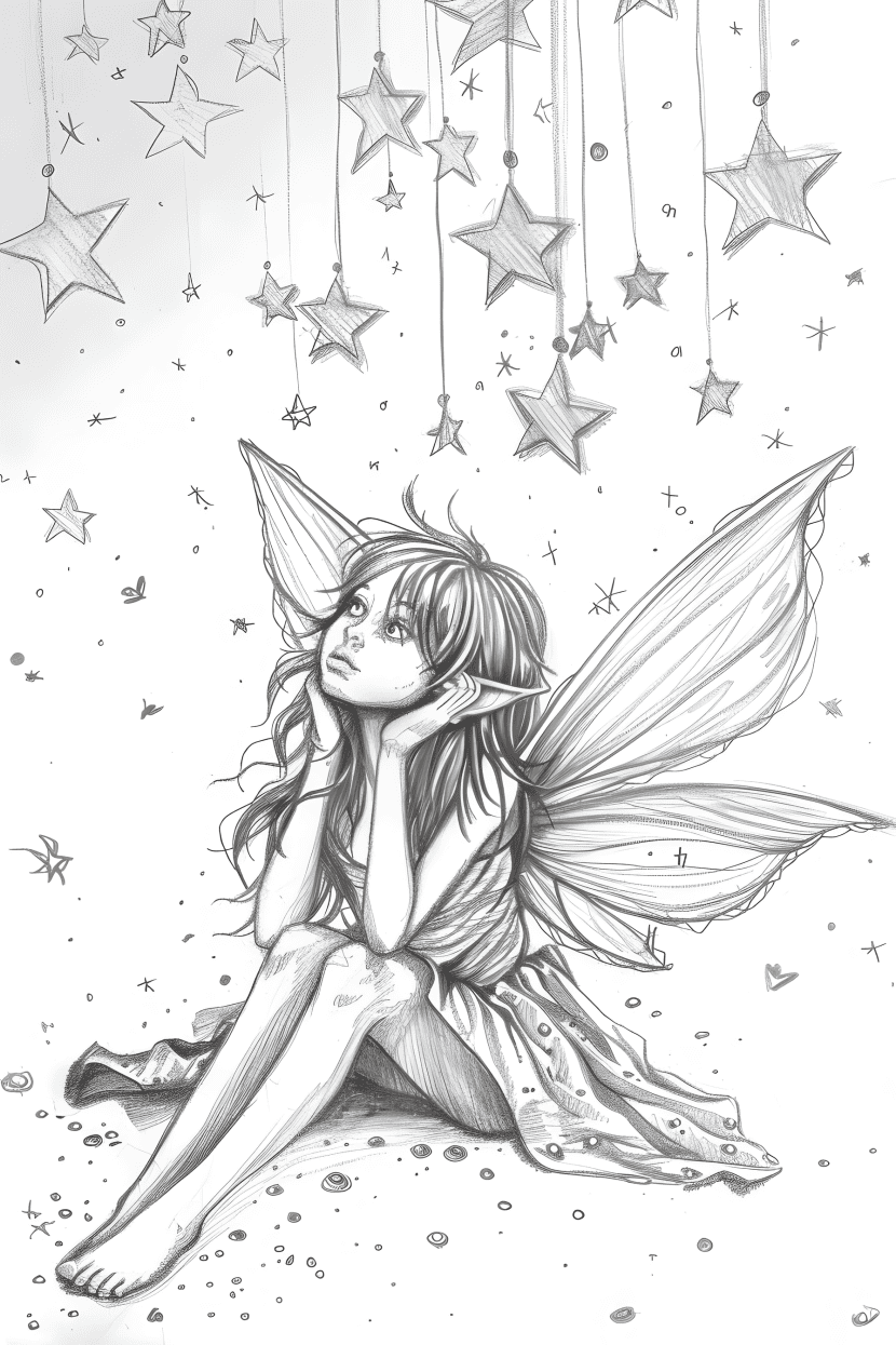 25 Charming Fairy Drawing Ideas - Brighter Craft