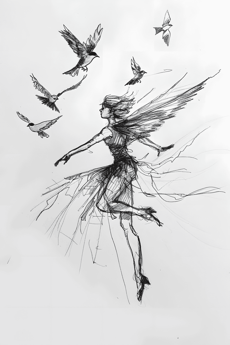 25 Charming Fairy Drawing Ideas - Brighter Craft