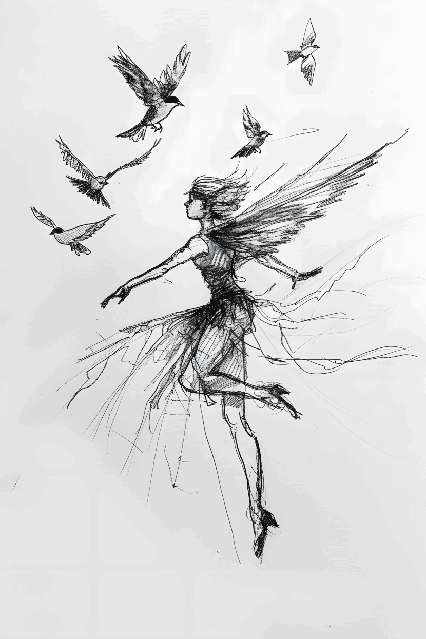 25 Charming Fairy Drawing Ideas - Brighter Craft