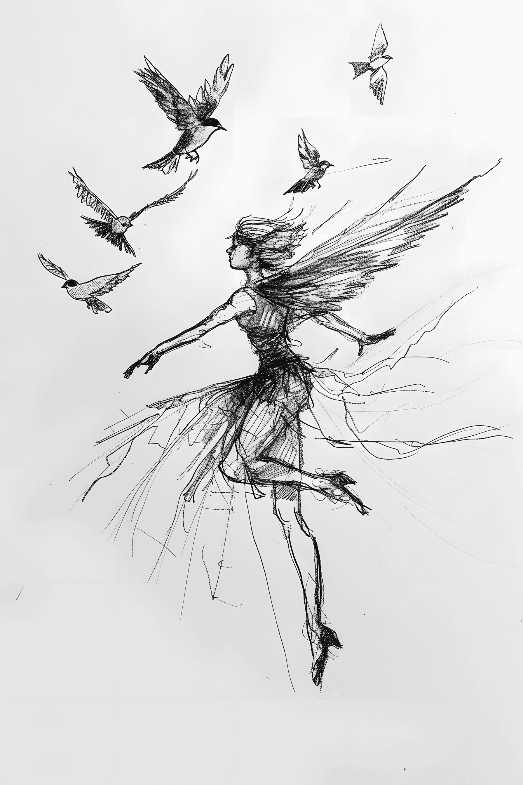 25 Charming Fairy Drawing Ideas - Brighter Craft