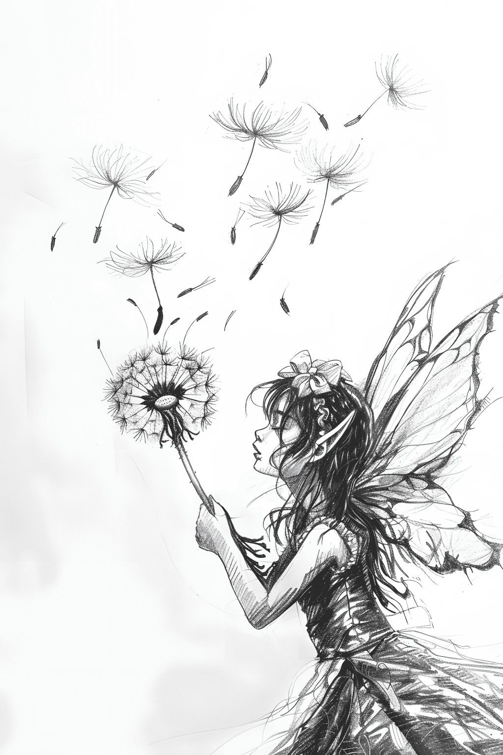 25 Charming Fairy Drawing Ideas - Brighter Craft