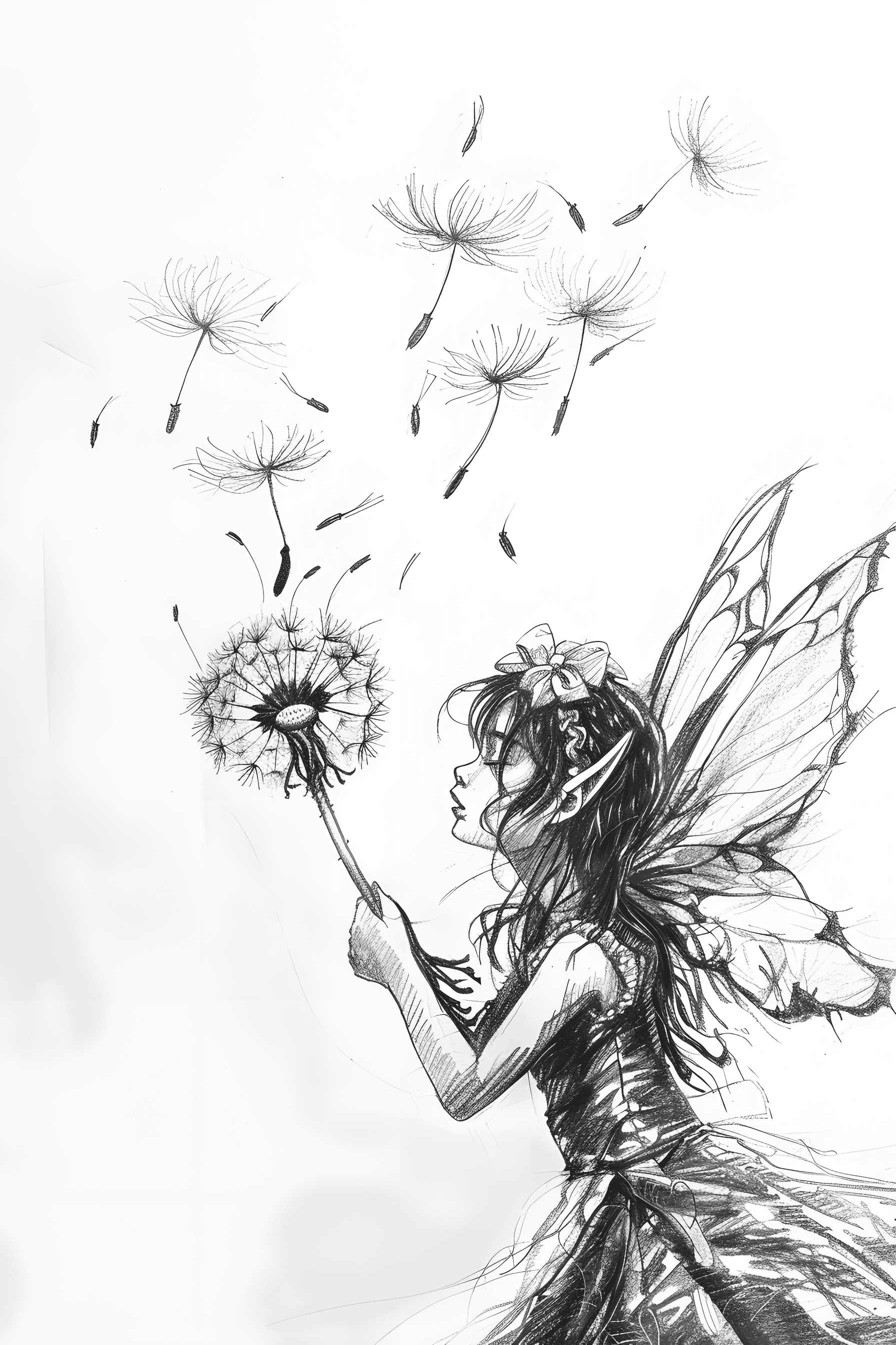 25 Charming Fairy Drawing Ideas - Brighter Craft