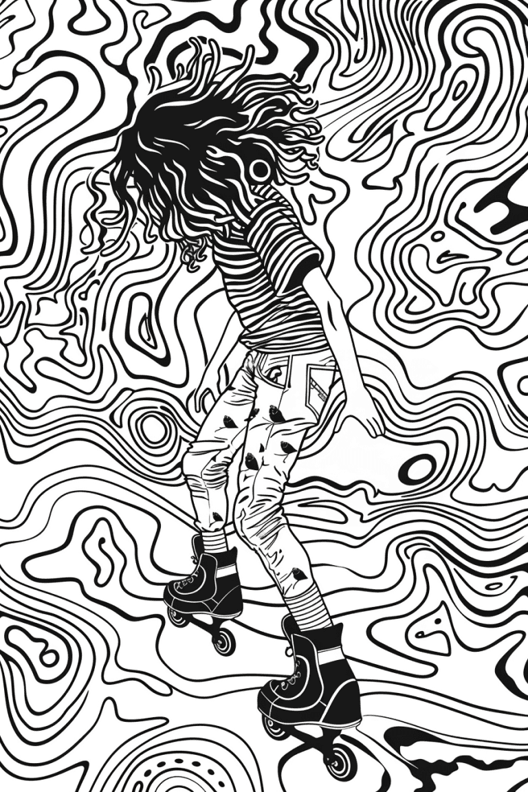 30 Groovy Hippie Coloring Pages - Brighter Craft