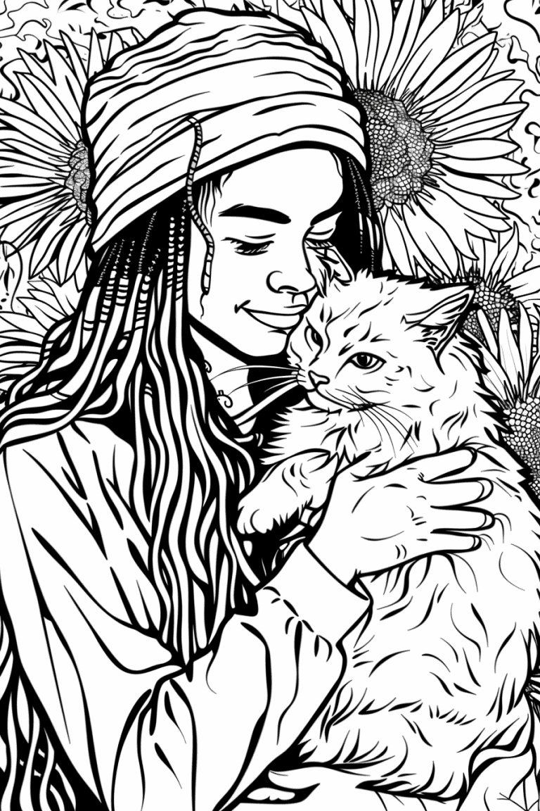 30 Groovy Hippie Coloring Pages - Brighter Craft