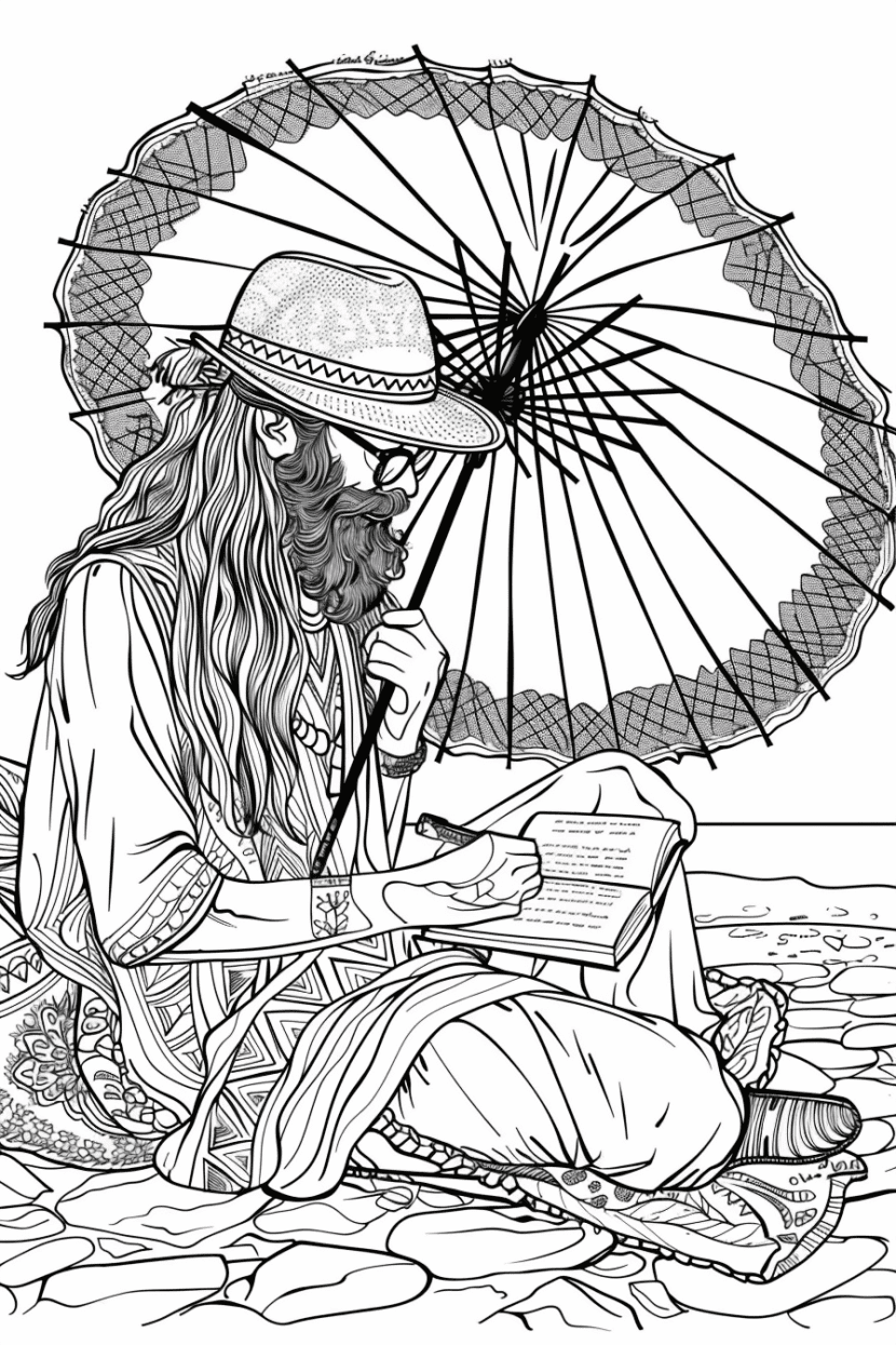 30 Groovy Hippie Coloring Pages - Brighter Craft