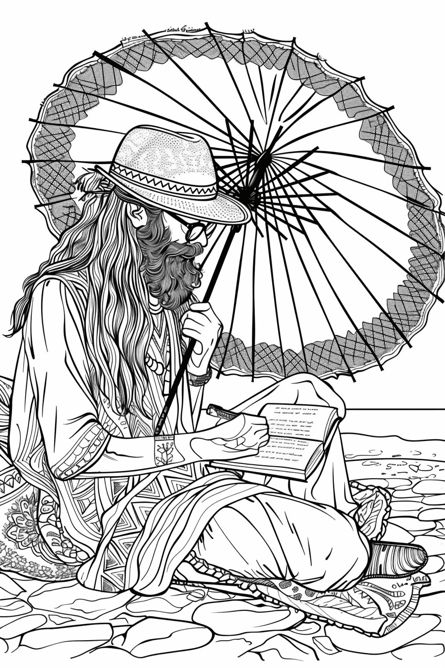 30 Groovy Hippie Coloring Pages - Brighter Craft