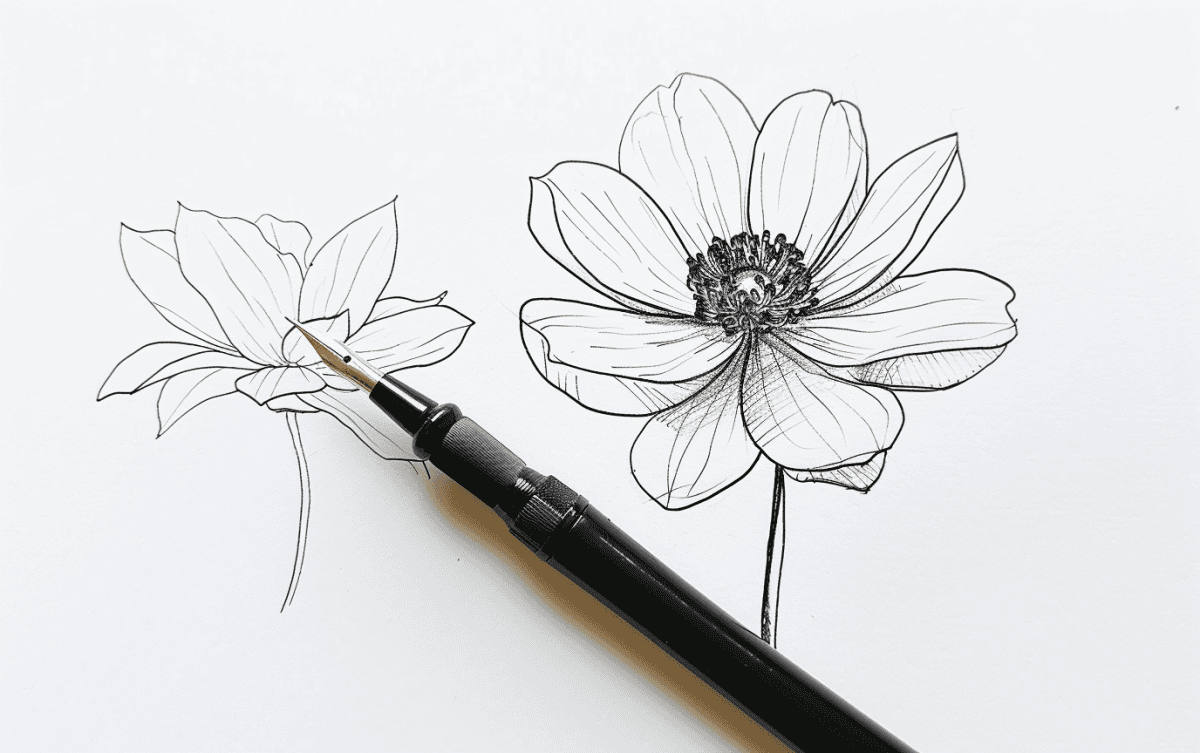 25 Flower Line Drawing Ideas and Tutorials for All Skill Levels ...
