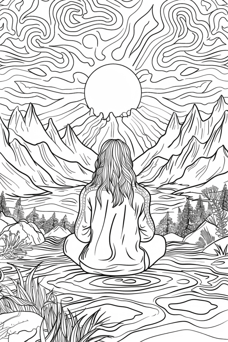 30 Groovy Hippie Coloring Pages - Brighter Craft