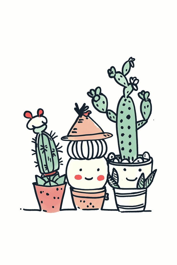 30 Cute Cactus & Succulents Doodles For Your Journal - Brighter Craft