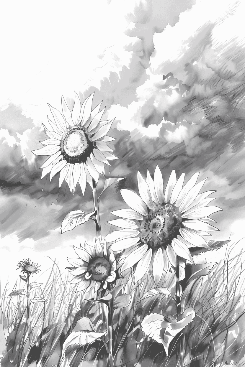 25 Sunflower Drawing Ideas to Brighten Your Sketchbook - Brighter Craft