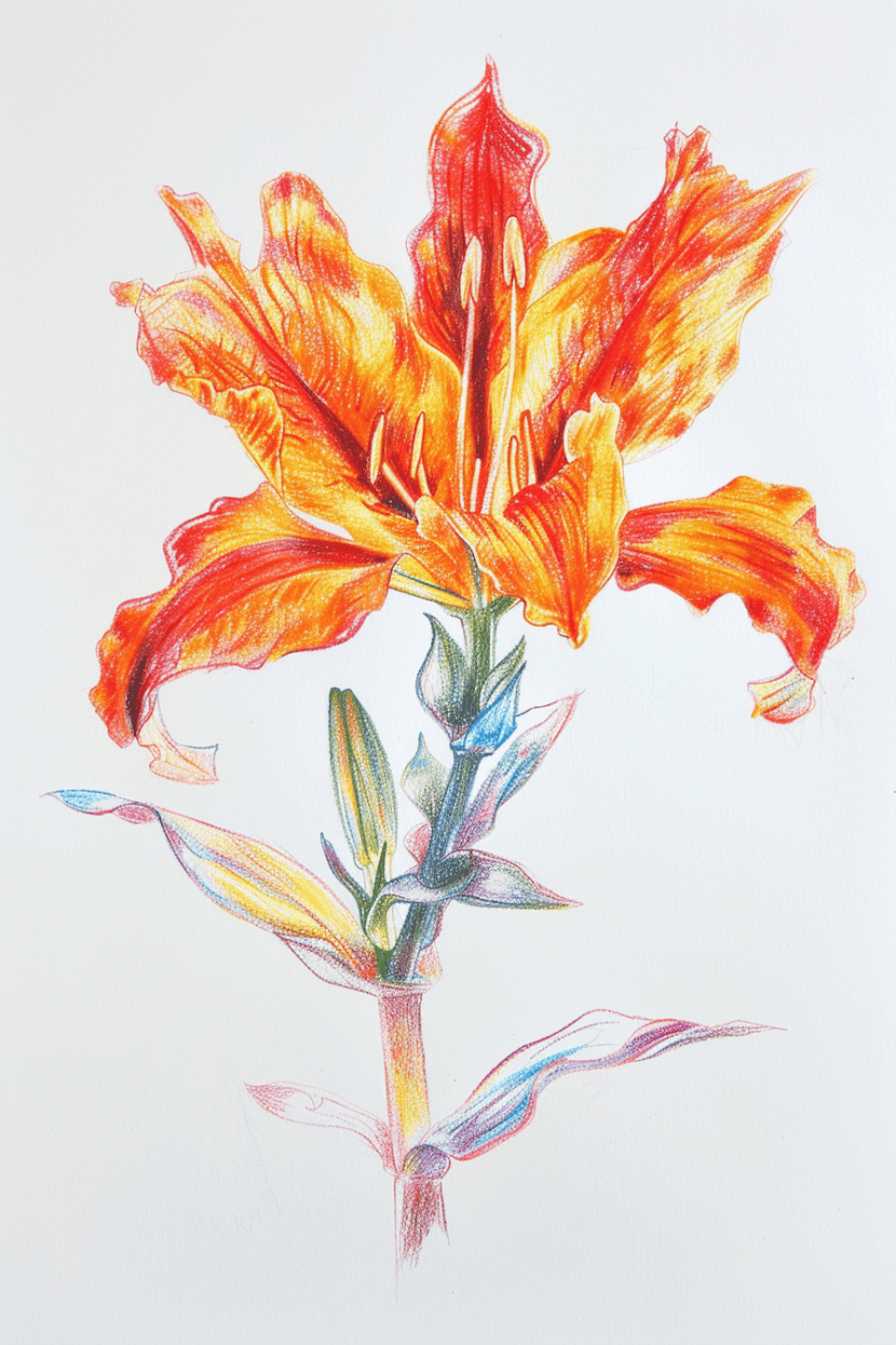 25 Vibrant Tropical Flower Drawing Ideas - Brighter Craft