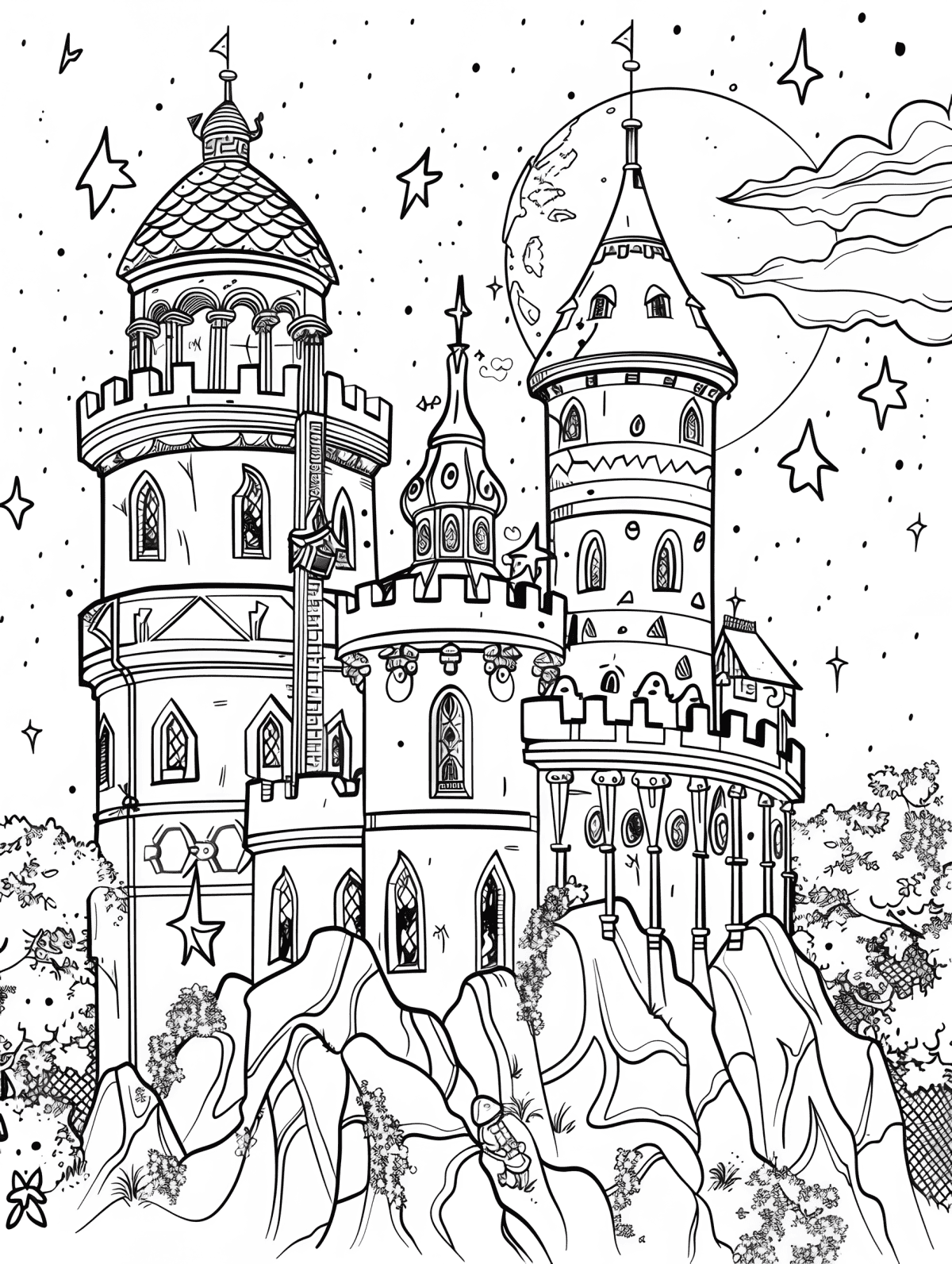 30 Castle Coloring Pages for Imaginative Kids - Brighter Craft