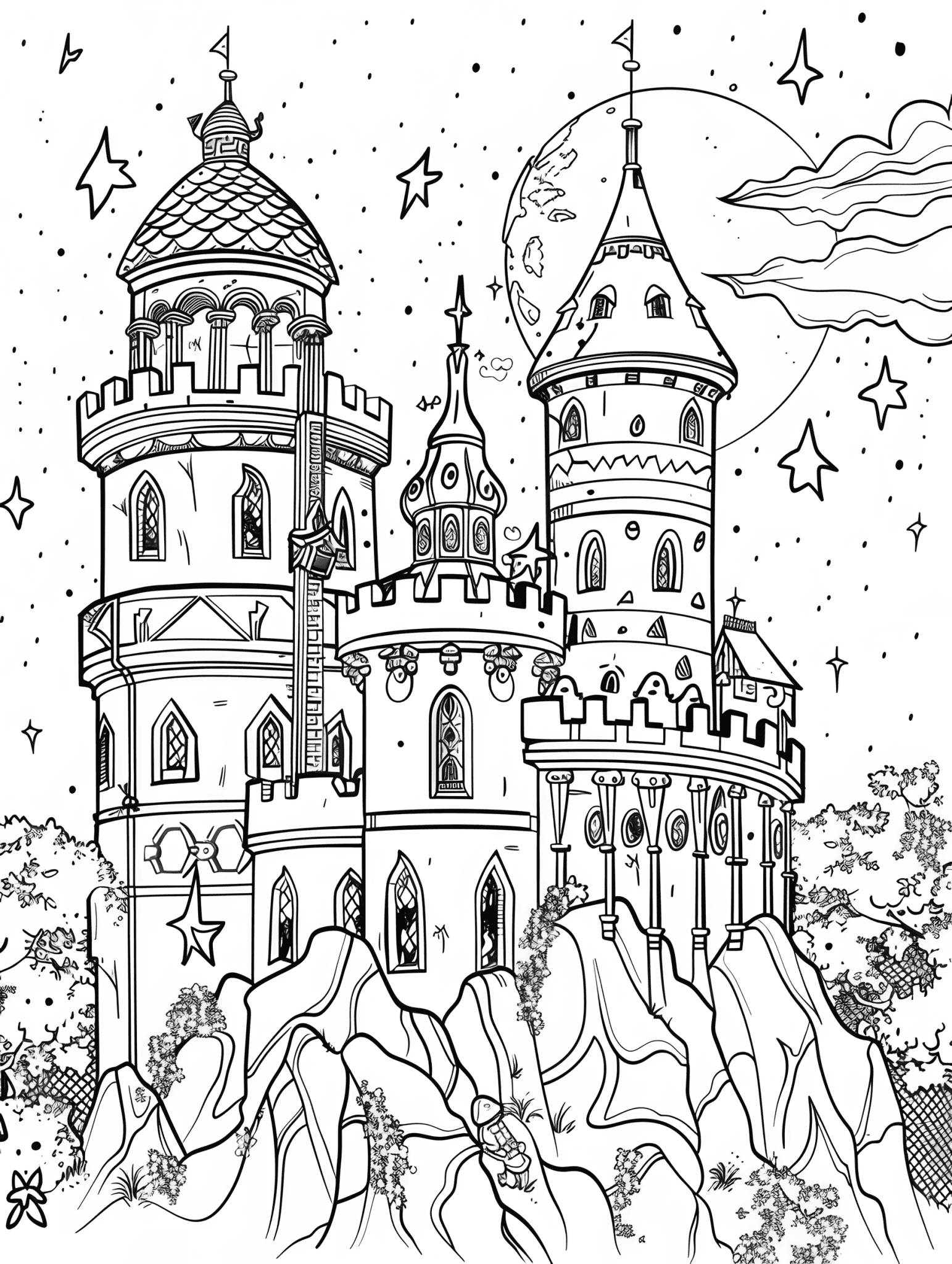 30 Castle Coloring Pages for Imaginative Kids - Brighter Craft