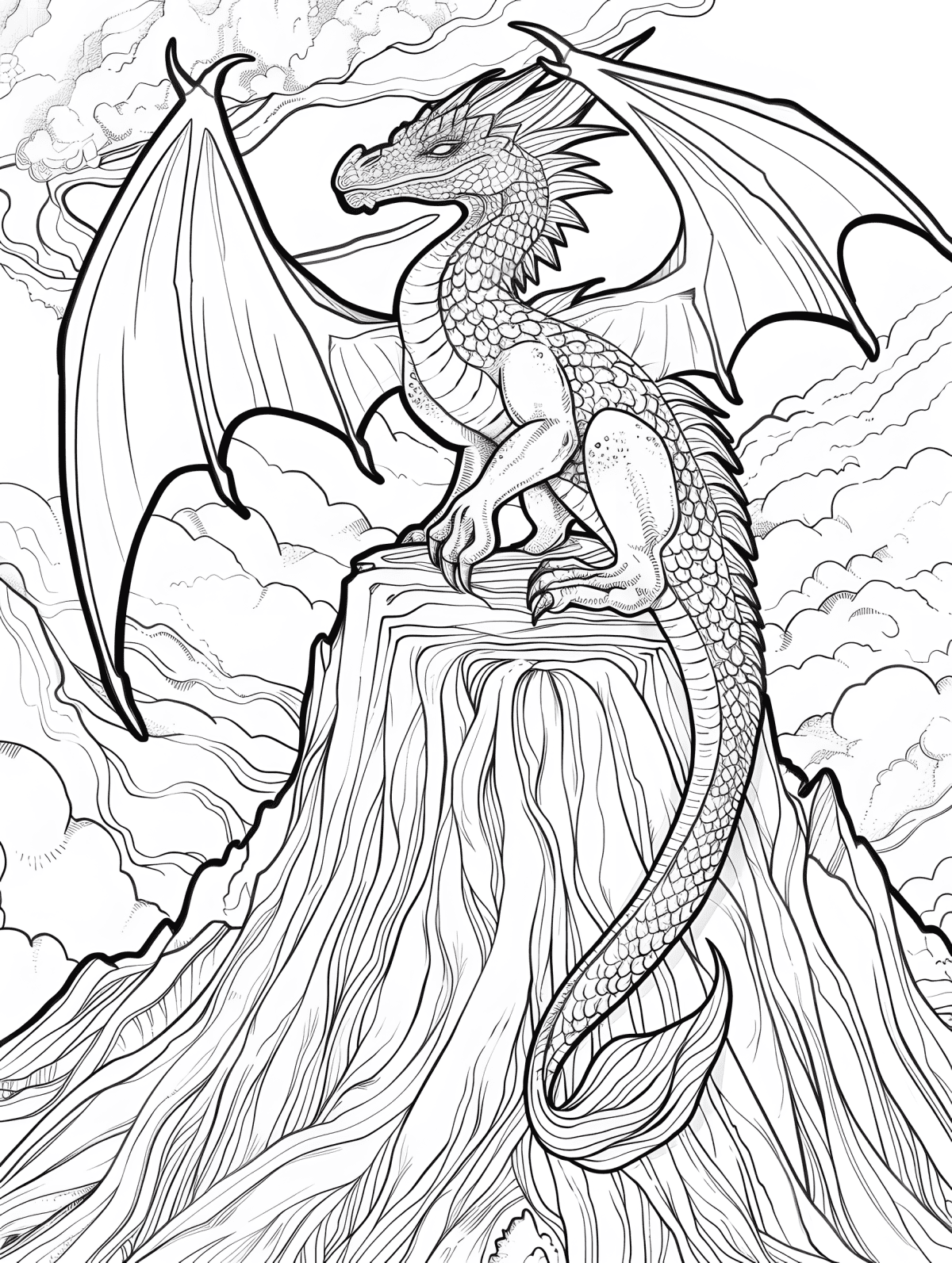 25 Majestic Dragon Coloring Pages for Fantasy Enthusiasts - Brighter Craft