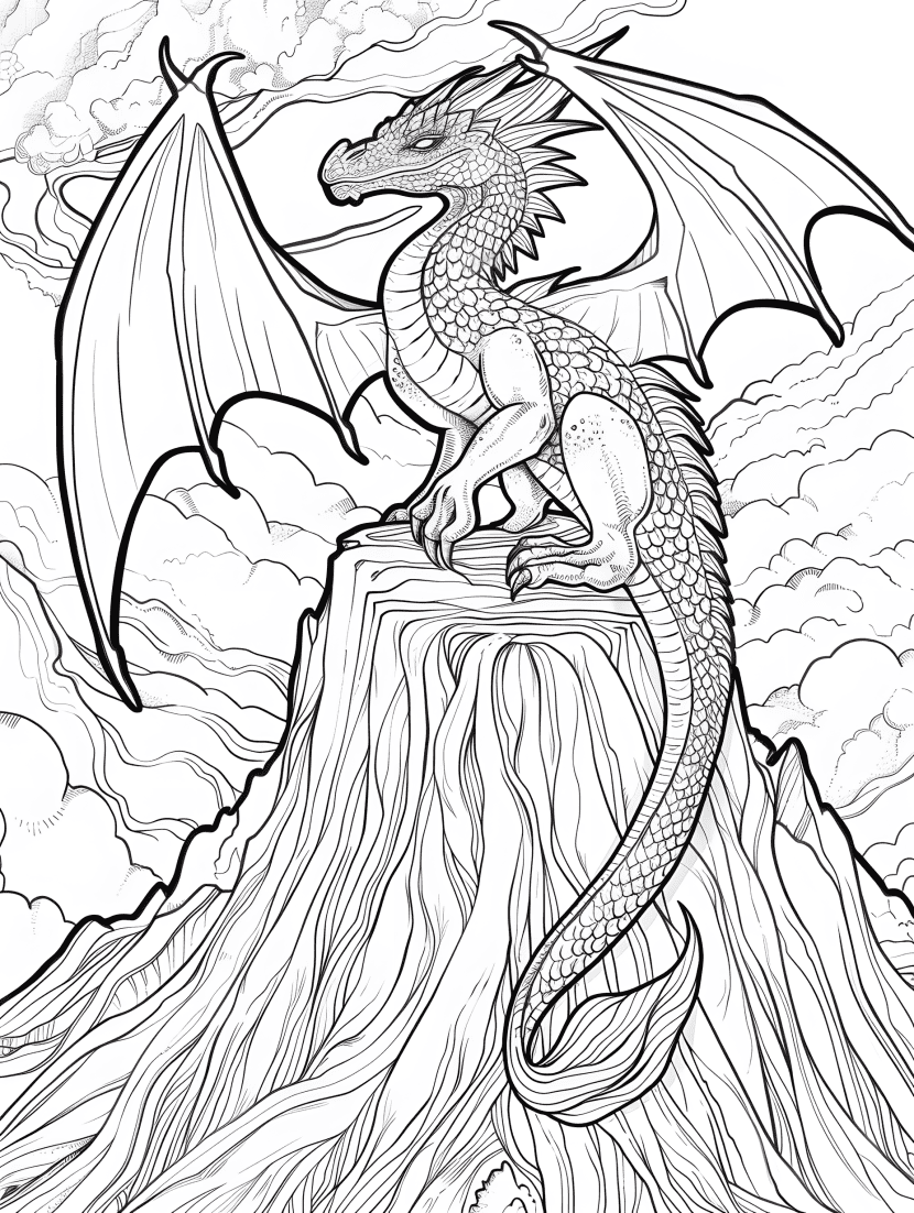 25 Majestic Dragon Coloring Pages for Fantasy Enthusiasts - Brighter Craft