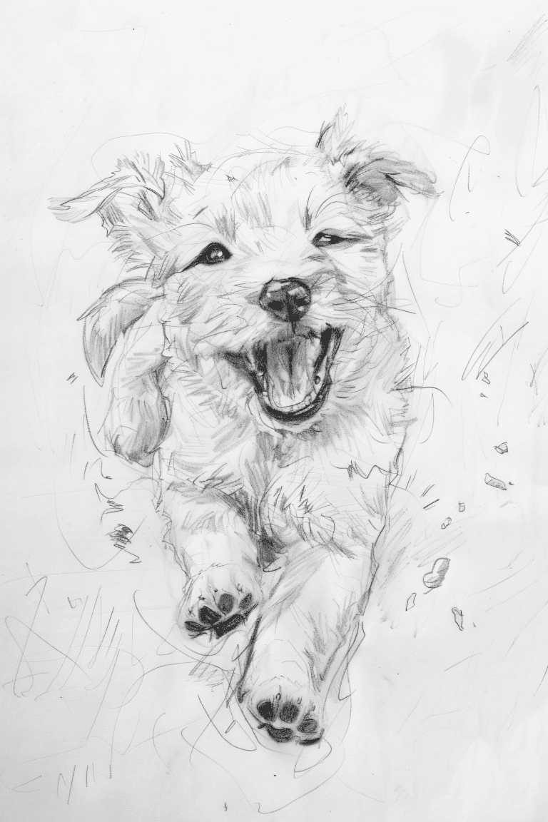 20 Playful Puppy Sketches to Melt Your Heart - Brighter Craft Playful ...