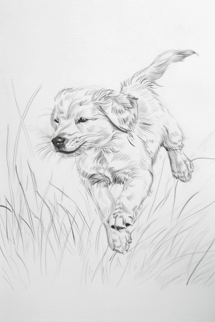 20 Playful Puppy Sketches to Melt Your Heart - Brighter Craft Playful ...
