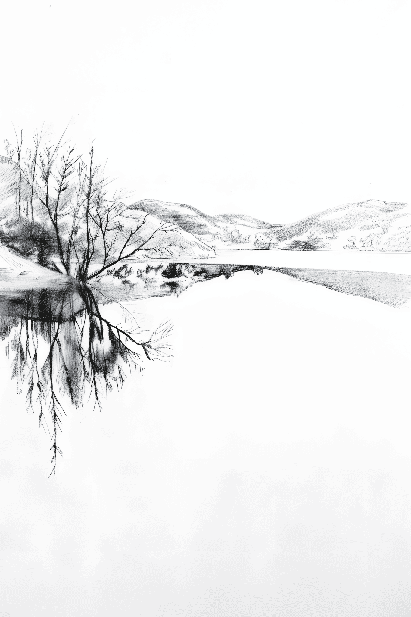25 Serene Lakeside Landscape Sketches for Peaceful Vibes - Brighter ...