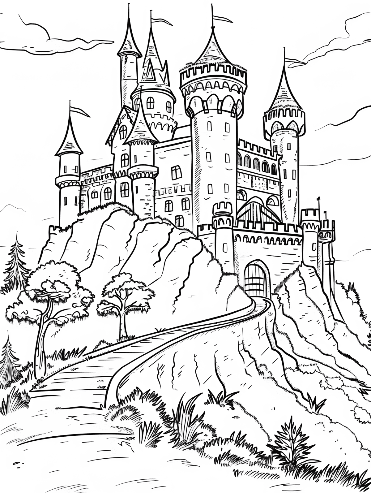 30 Castle Coloring Pages for Imaginative Kids - Brighter Craft
