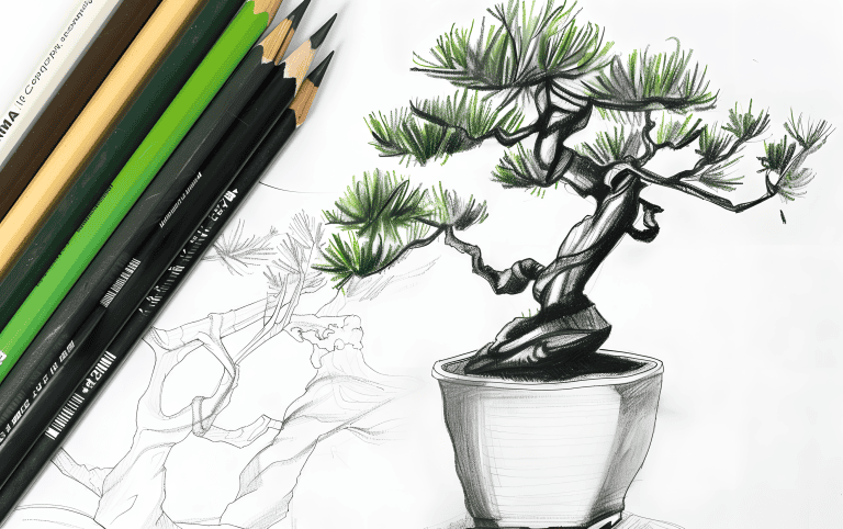 25 Bonsai Tree Sketch Ideas - Brighter Craft