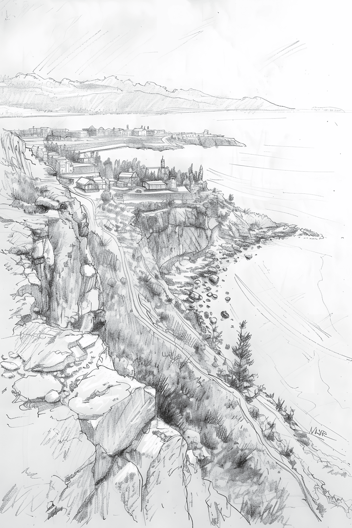 25 Charming Coastal Town Sketches for Seaside Vibes - Brighter Craft