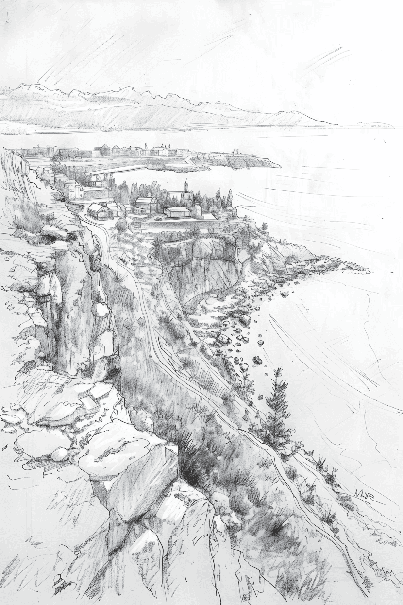 25 Charming Coastal Town Sketches for Seaside Vibes - Brighter Craft