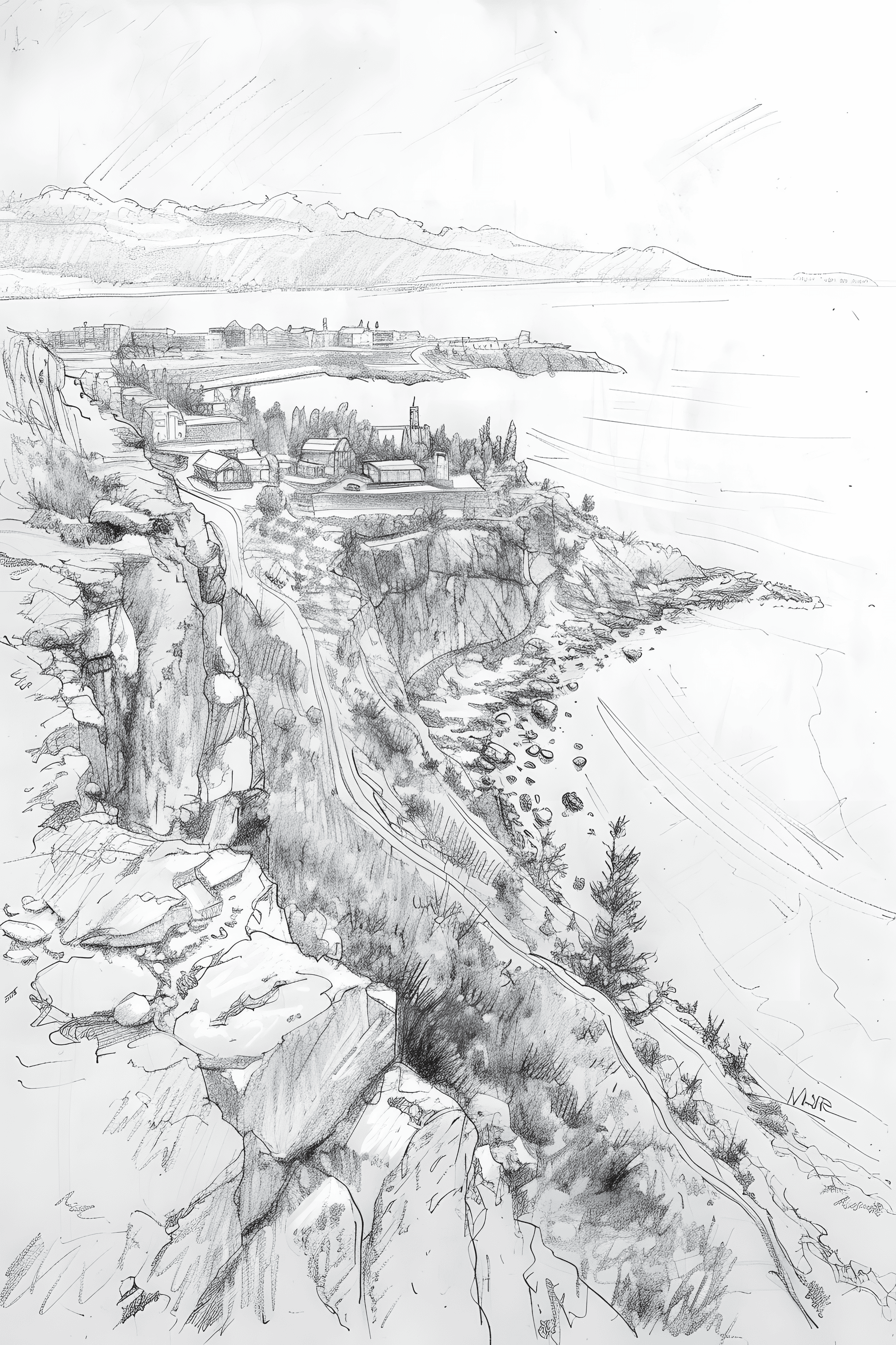 25 Charming Coastal Town Sketches for Seaside Vibes - Brighter Craft