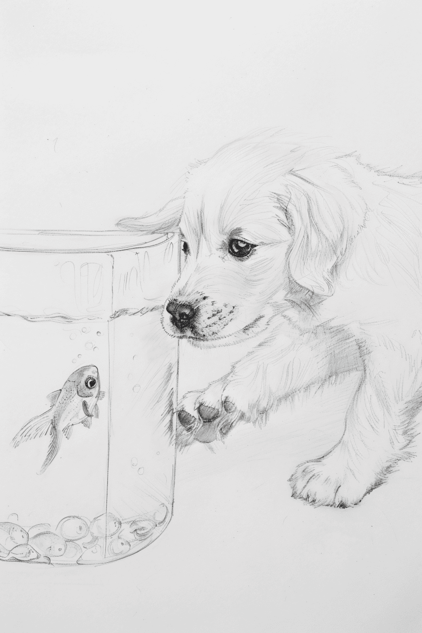 20 Playful Puppy Sketches to Melt Your Heart - Brighter Craft Playful ...
