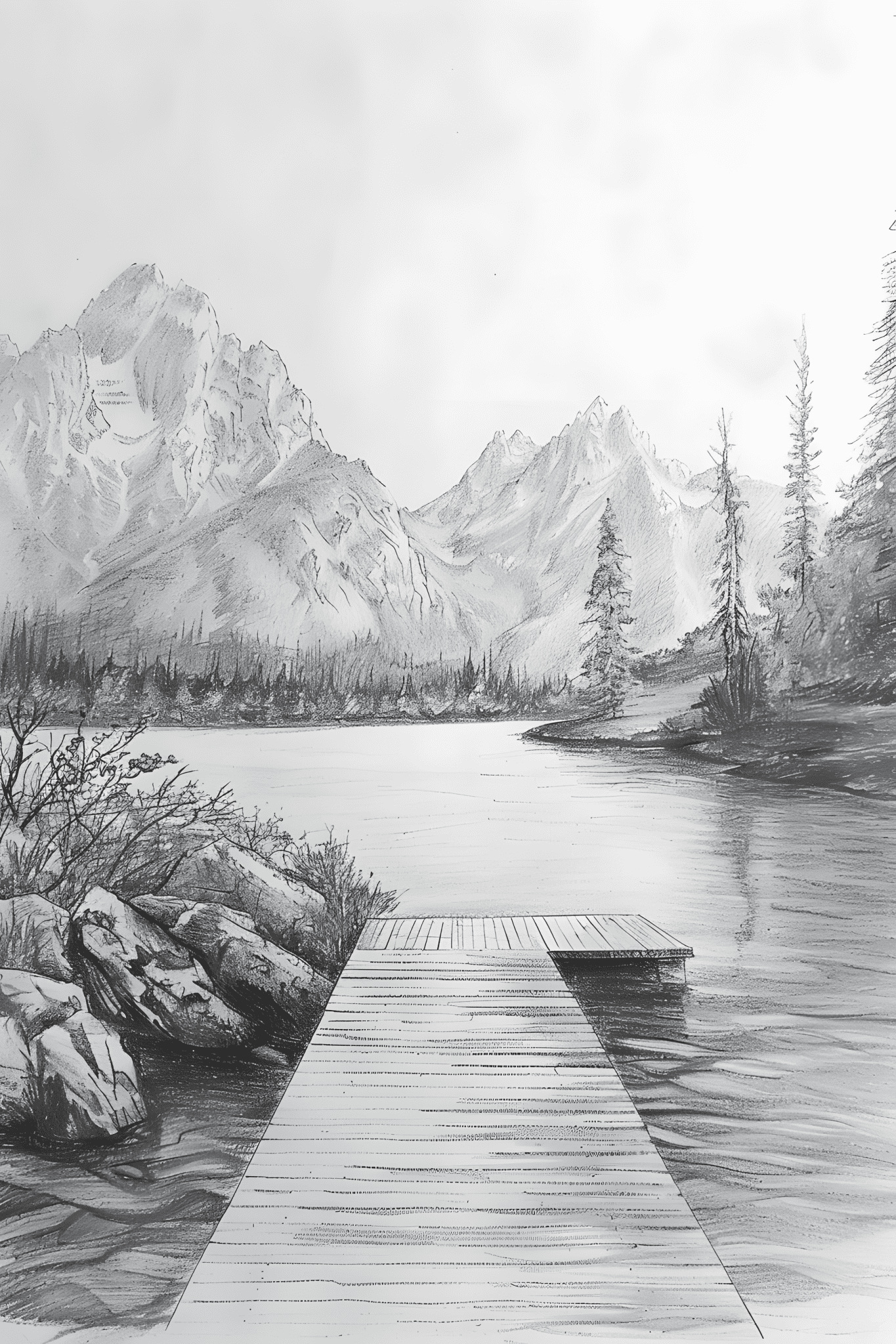 35 Serene Mountain Landscape Sketches to Inspire Your Inner Artist ...