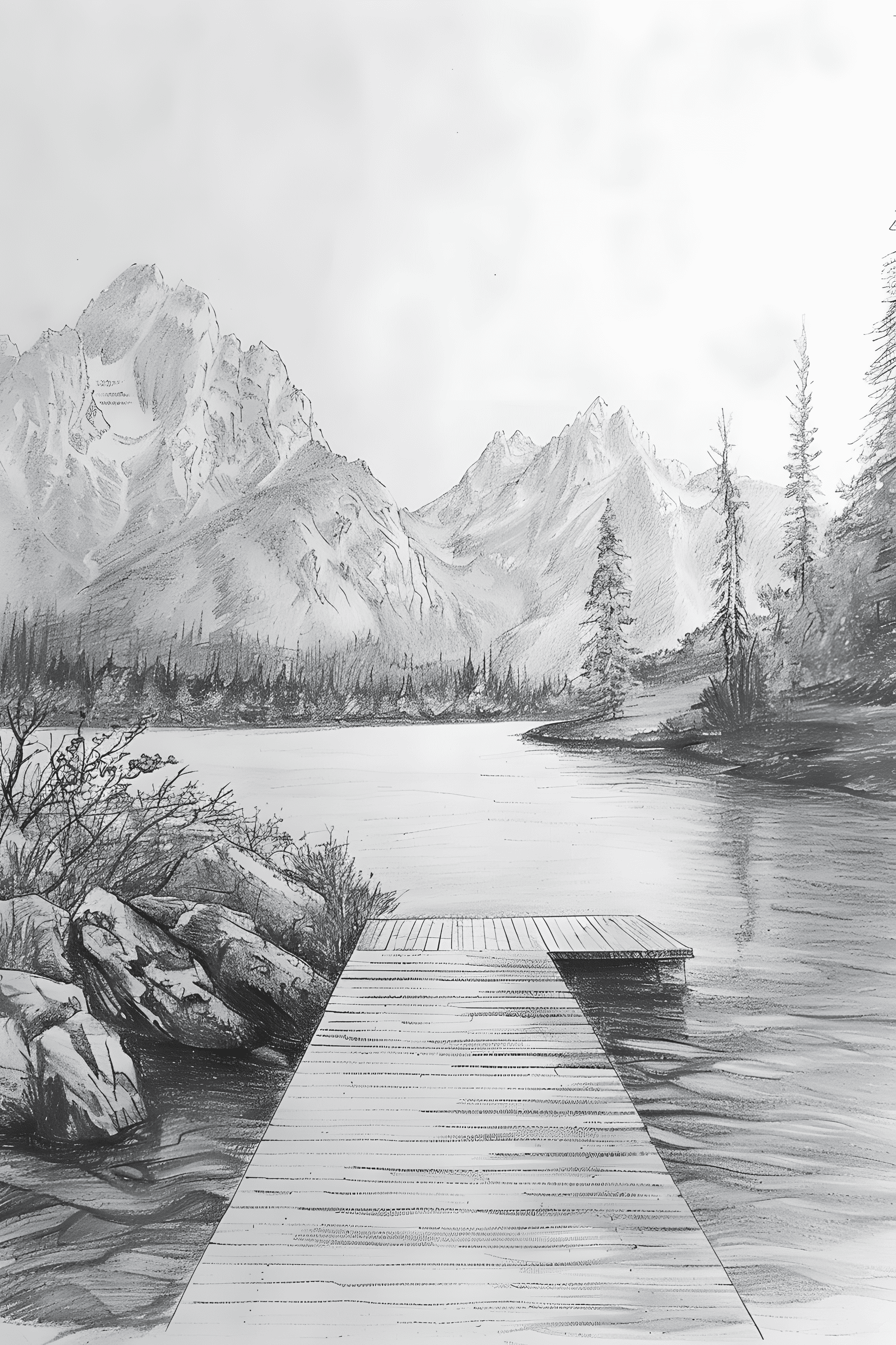 35 Serene Mountain Landscape Sketches to Inspire Your Inner Artist ...