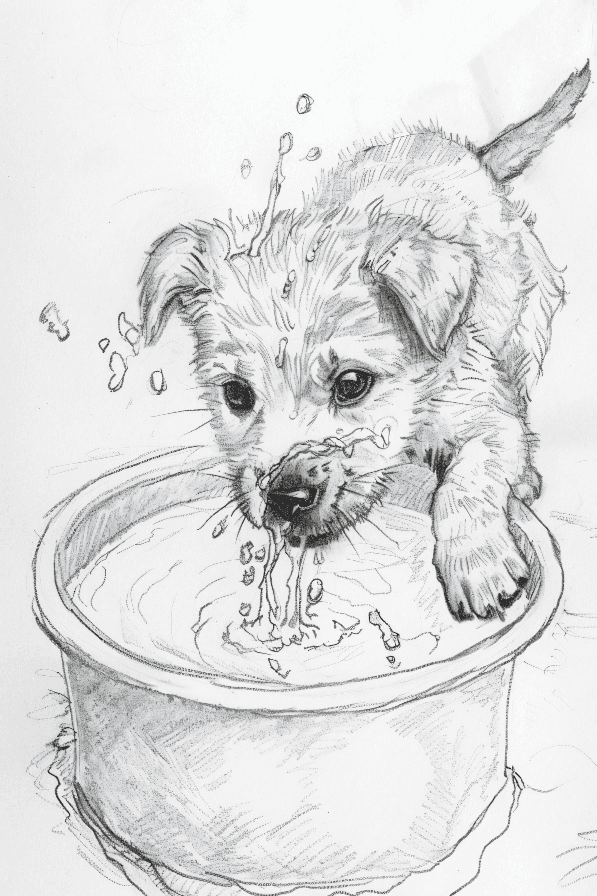 20 Playful Puppy Sketches to Melt Your Heart - Brighter Craft Playful ...