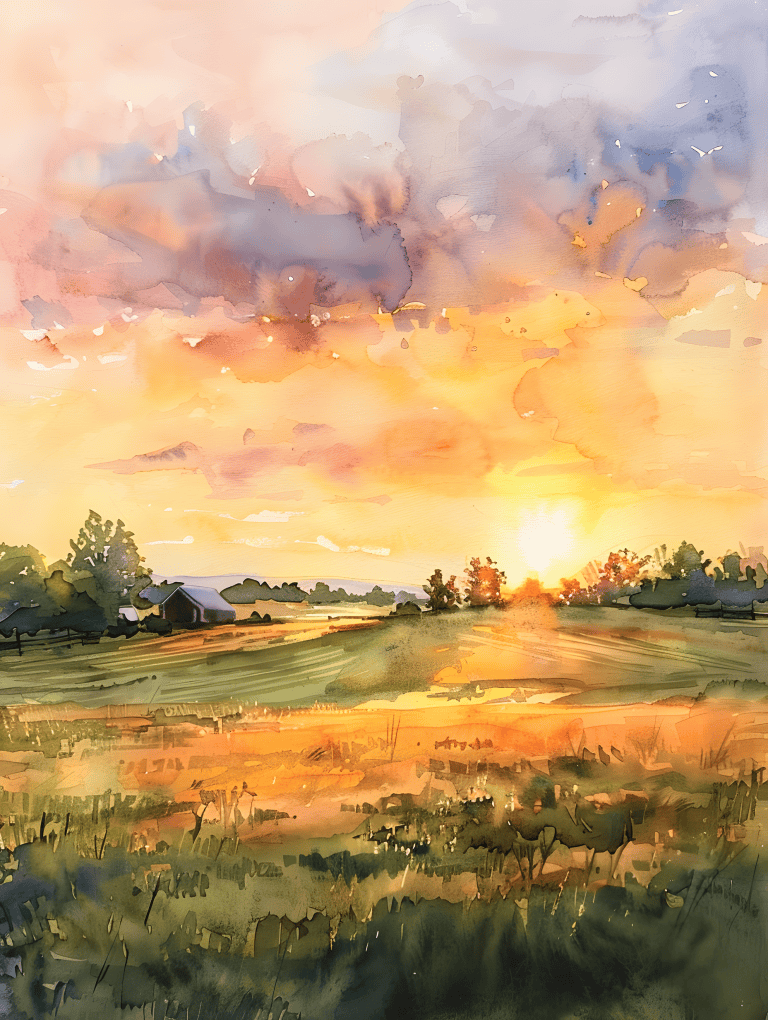 25 Watercolor Sunset Painting Ideas - Brighter Craft Watercolor Sunset ...