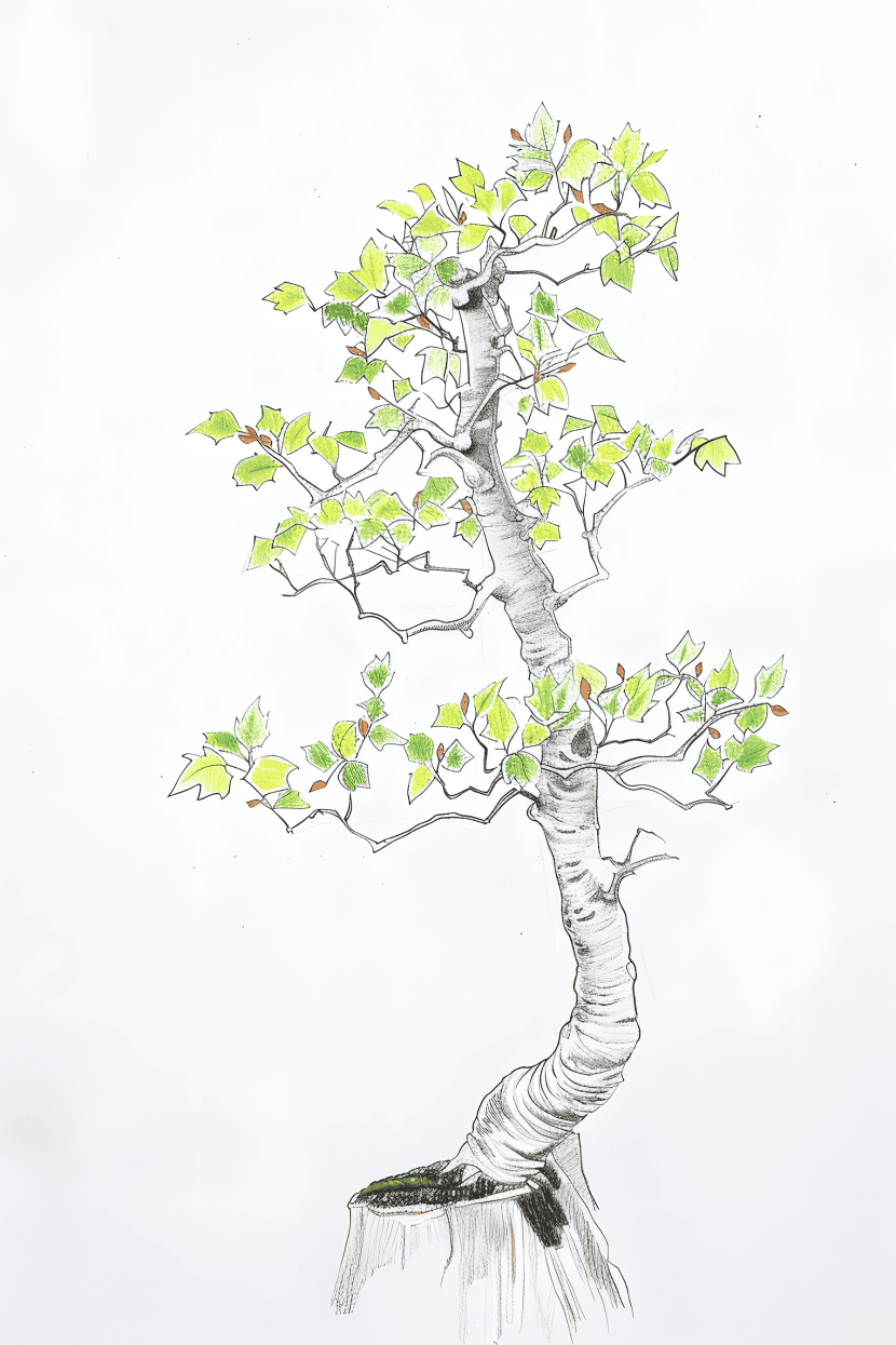 25 Bonsai Tree Sketch Ideas - Brighter Craft