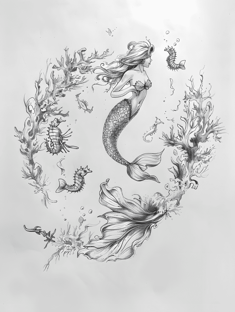 25 Enchanting Mermaid Drawing Ideas for Ocean Lovers - Brighter Craft